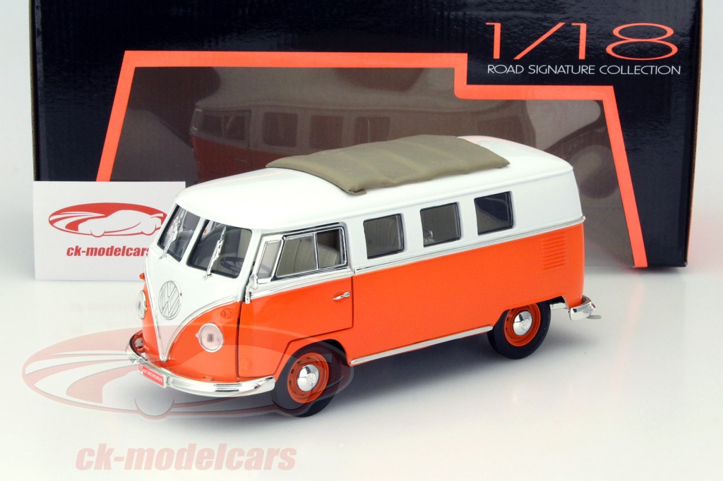 Lucky DieCast 1:18 Volkswagen VW Microbus Year 1962 orange 92327 model ...