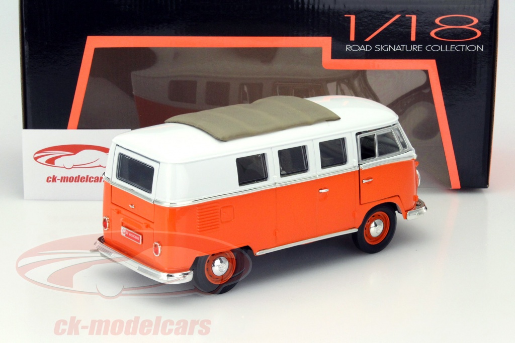 Lucky DieCast 1:18 Volkswagen VW Microbus Year 1962 orange 92327 model ...