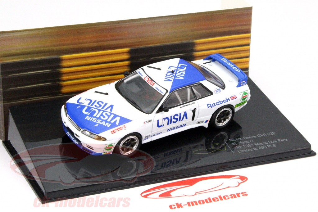 Ixo 1:43 Nissan Skyline GT-R (R32) Macau Guia Race 1991 Hasemi MGPC004 ...