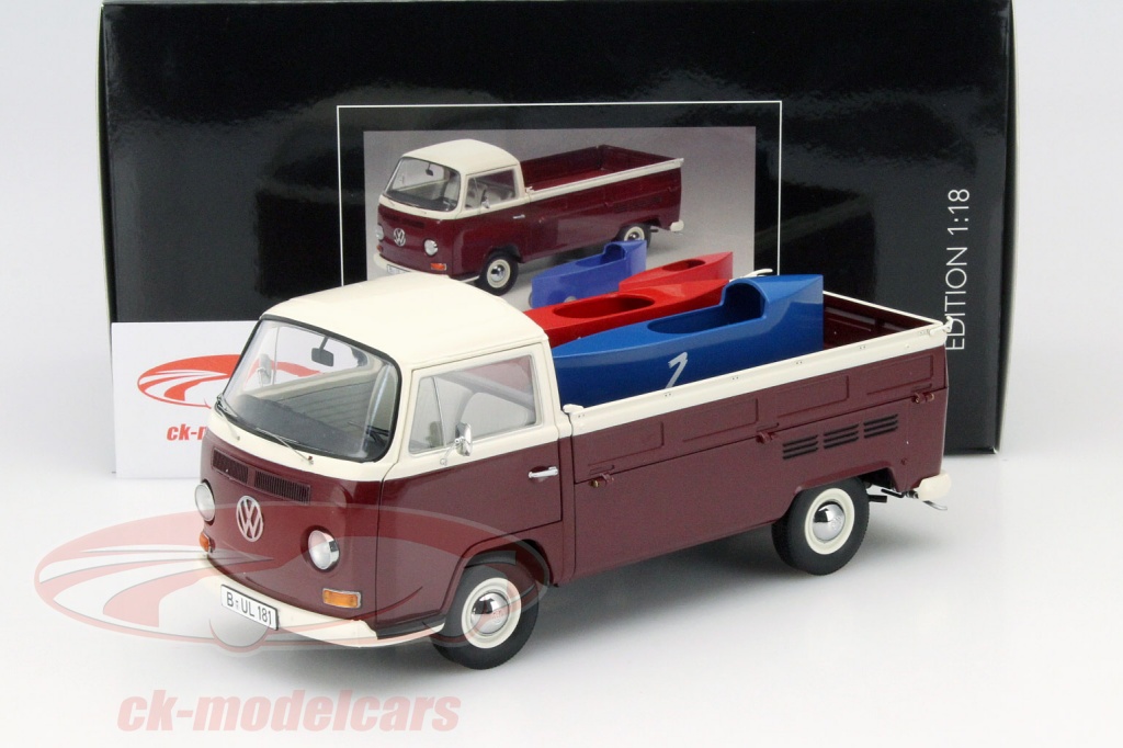 Schuco 1:18 Volkswagen VW T2a Platform truck With Soapbox white / red ...