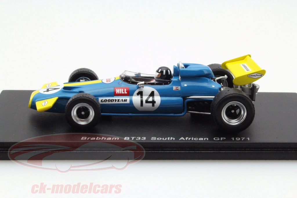Spark 1:43 Graham Hill Brabham BT33 #14 South Africa GP formula 1 1971 S4338 model car S4338 ...