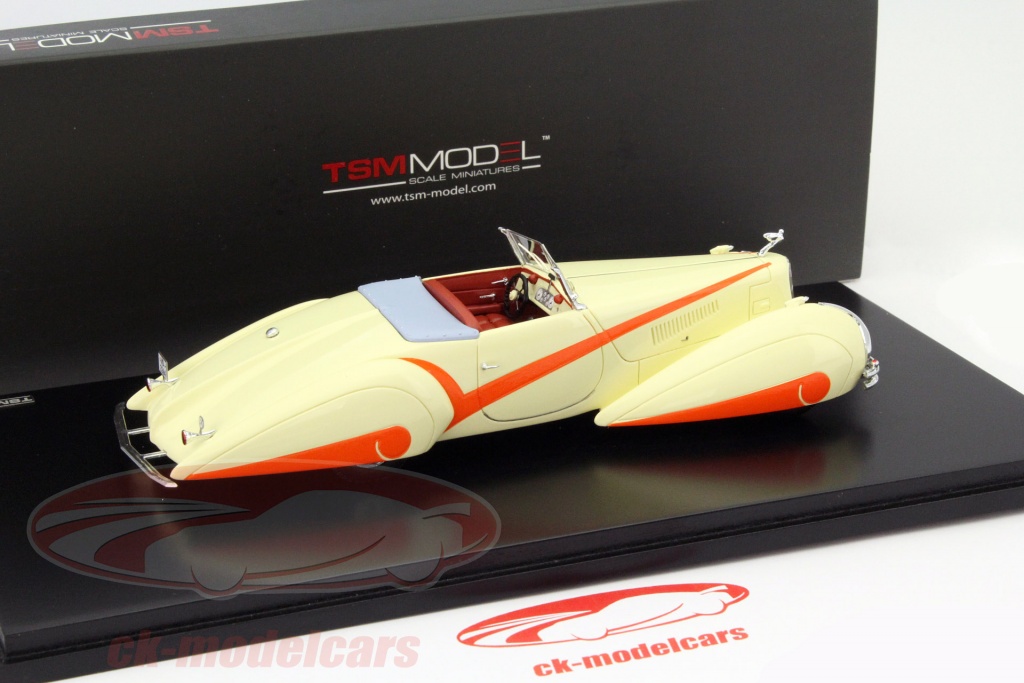 True Scale 1:43 Cadillac V16 Hartmann Roadster Baujahr 1934 creme ...
