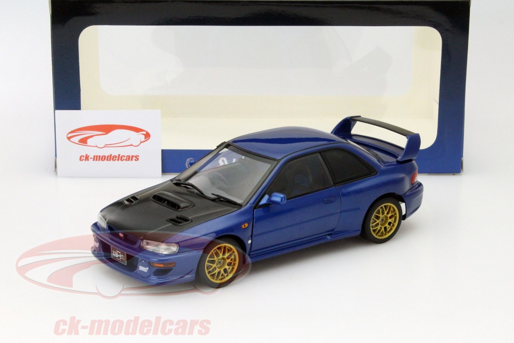 AUTOart 1:18 Subaru Impreza 22B Year 1998 blue / Carbon 78603 model car 78603 674110786033