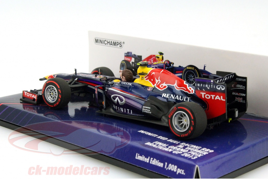 Minichamps 1:43 Mark Webber Red Bull RB9 #2 Final GP Brazil formula 1 ...