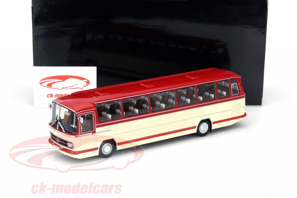 Minichamps 1:43 Mercedes-Benz O 302 bus Year 1965 red / cream 439035190 ...