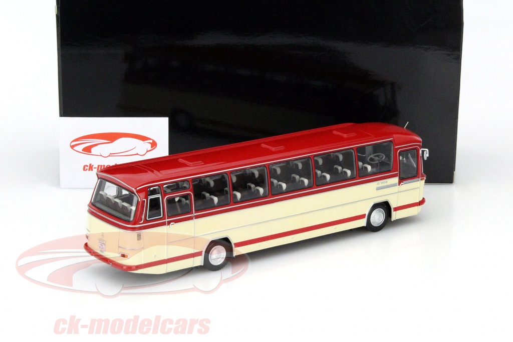 Minichamps 1:43 Mercedes-Benz O 302 Bus Baujahr 1965 rot / creme ...