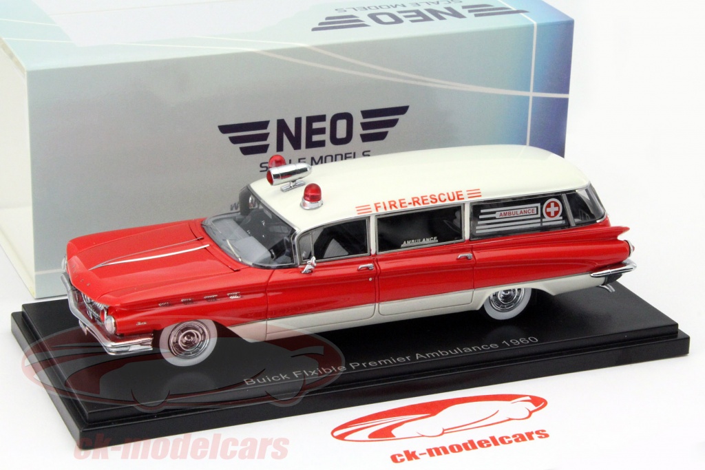 Neo 1:43 Buick Premier Ambulance Wagon Year 1960 red / white NEO44687 ...