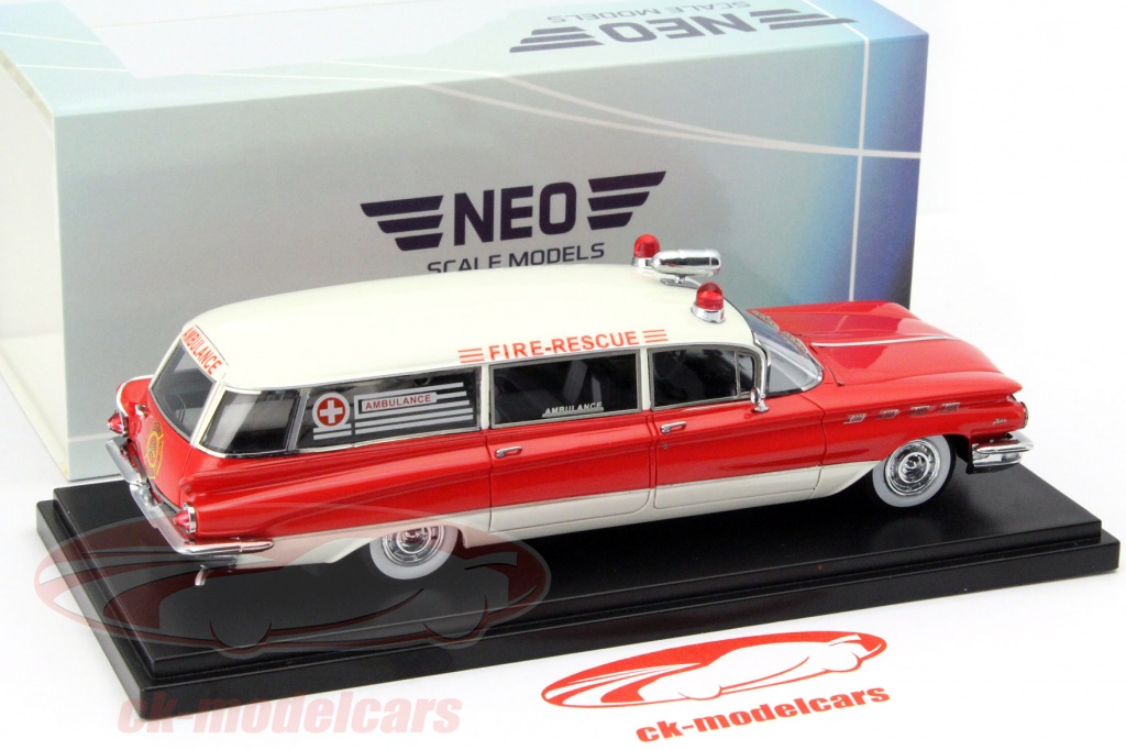 Neo 1:43 Buick Premier Ambulance Wagon Year 1960 red / white NEO44687 ...