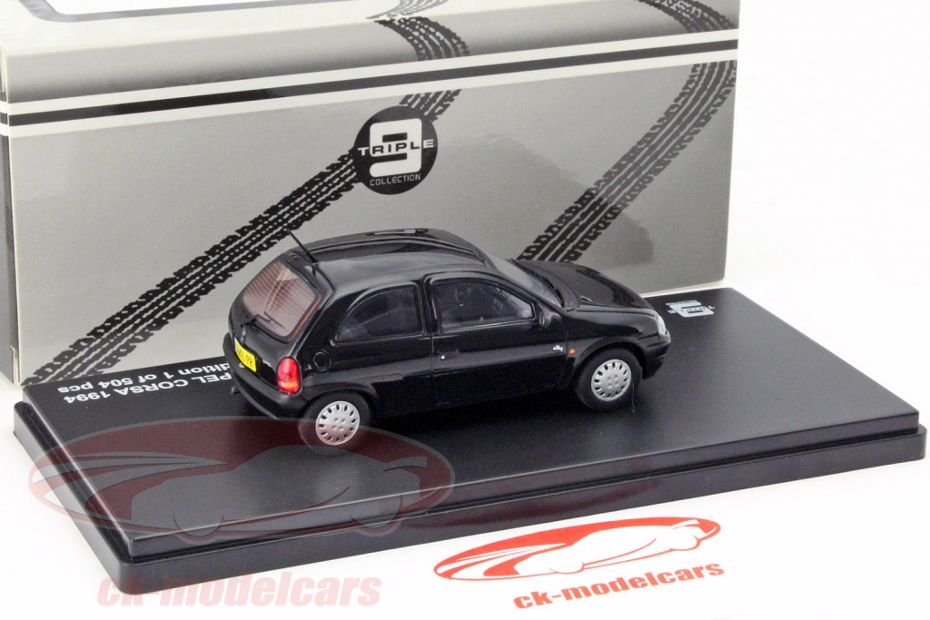 Triple9 1:43 Opel Corsa Année 1994 noir T9-43054 modèle voiture T9-43054 9580015703437