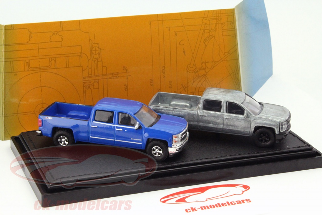 Greenlight 1:64 2-Car set Chevrolet Silverado Year 2014-15 blue ...