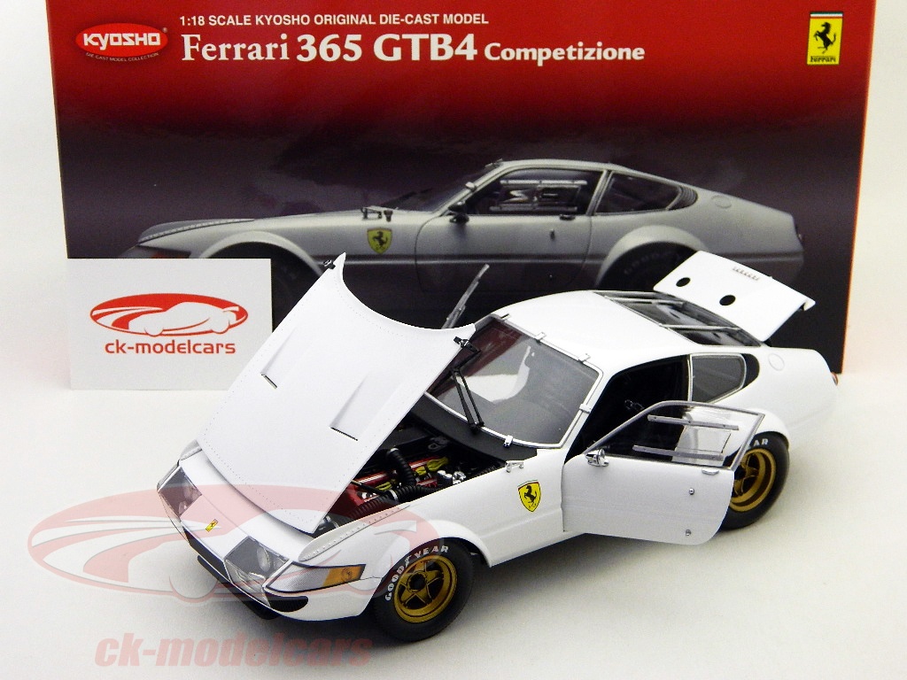 Kyosho 1:18 Ferrari 365 GTB4 Competizione Plain Body Version white 08163W model car 08163W ...