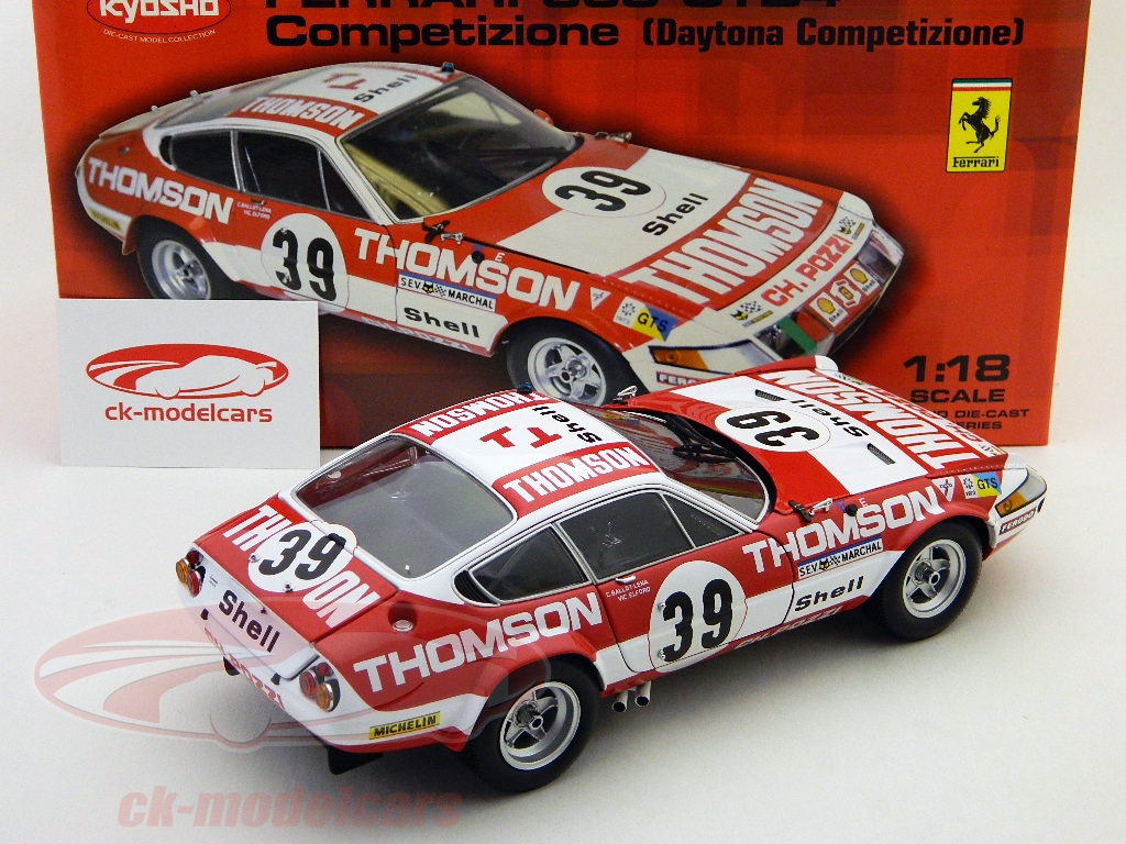 Kyosho 1:18 Ferrari 365 GTB4 Thompson #39 24h LeMans 1973 Kyo08164F ...