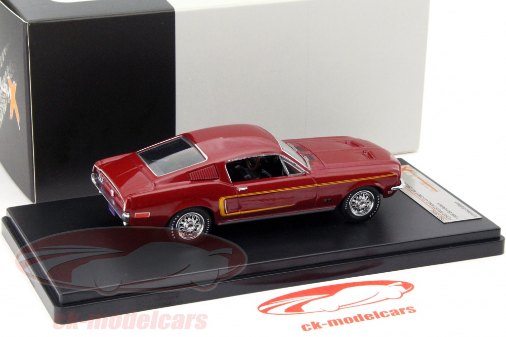 Premium X 1:43 Ford Mustang GT-390 Fastback Year 1968 burgundy metallic ...