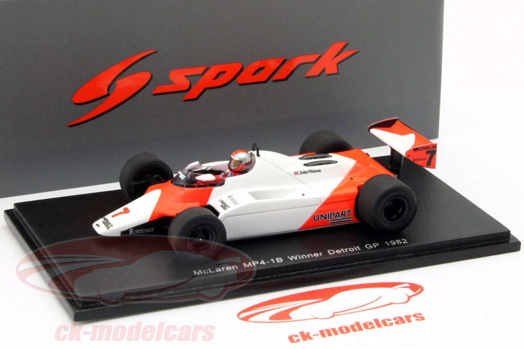 Spark 1:43 John Watson McLaren MP4/1B #7 Winner Detroit GP formula 1 1982 S4302 model car S4302 ...