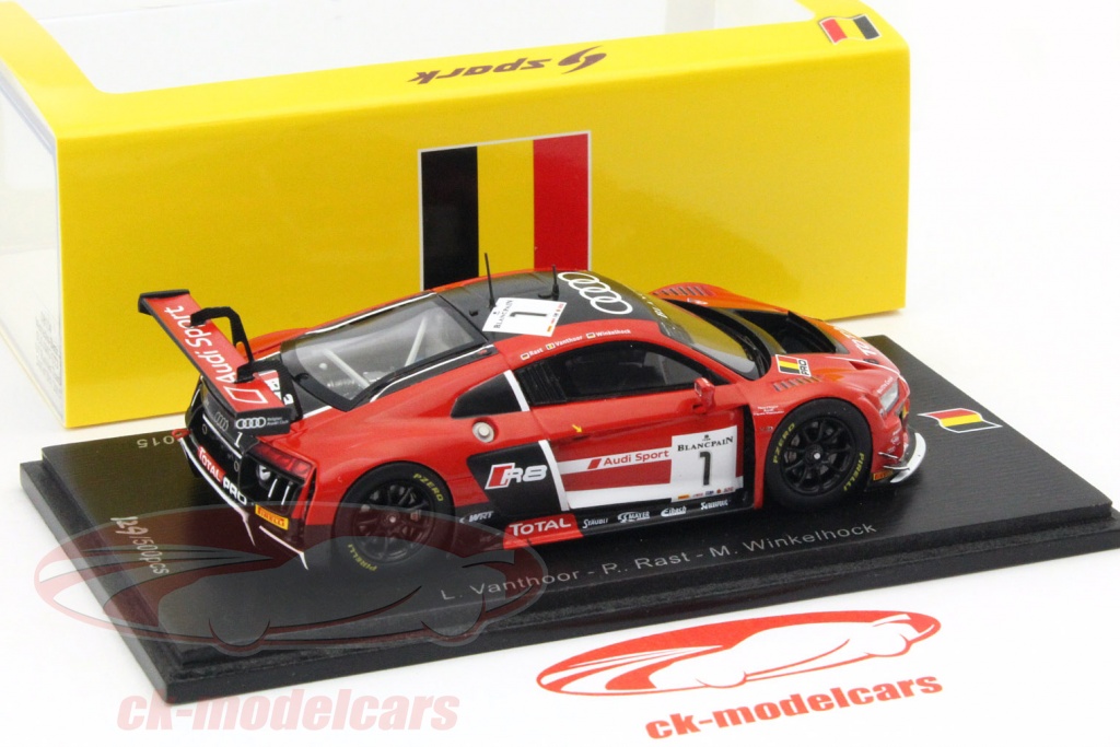 Spark 1:43 Audi R8 LMS #1 24h Spa 2015 Rast, Vanthoor, Winkelhock SB112 model car SB112 ...