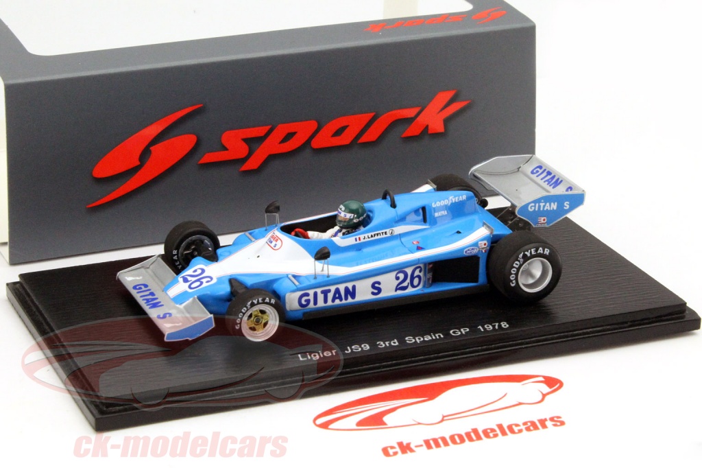 Spark 1:43 Jacques Laffite Ligier JS9 #26 3rd Spain GP formula 1 1978 ...