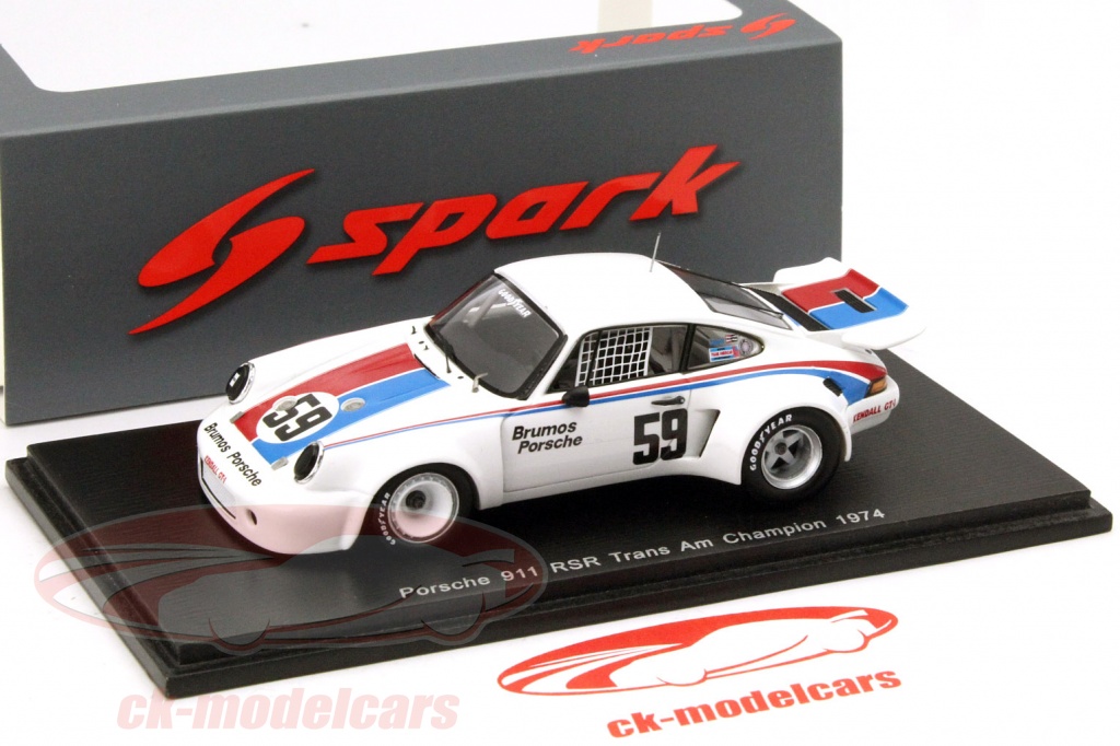 Spark 1:43 Porsche 911 RSR #59 Trans Am Champion 1974 Gregg S4414 model ...