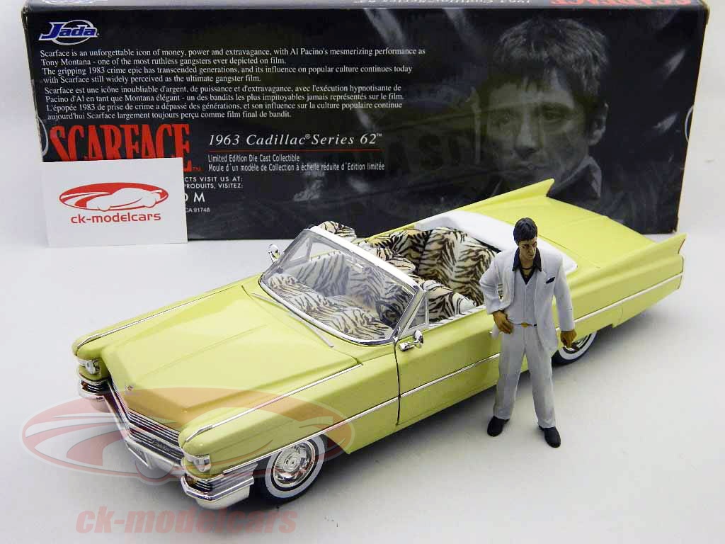 Jadatoys 1:18 Cadillac Series 62 Convertible Scarface yellow with Al ...