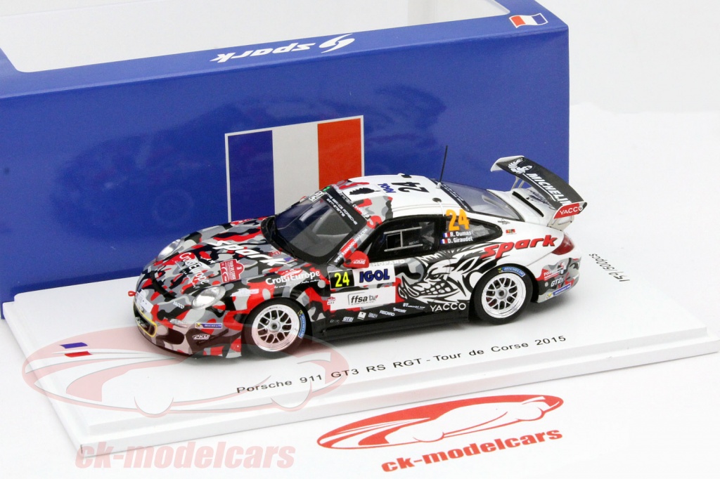 Spark 1:43 Porsche 911 (997) GT3 RS RGT #24 Tour de Corse 2015 Dumas ...