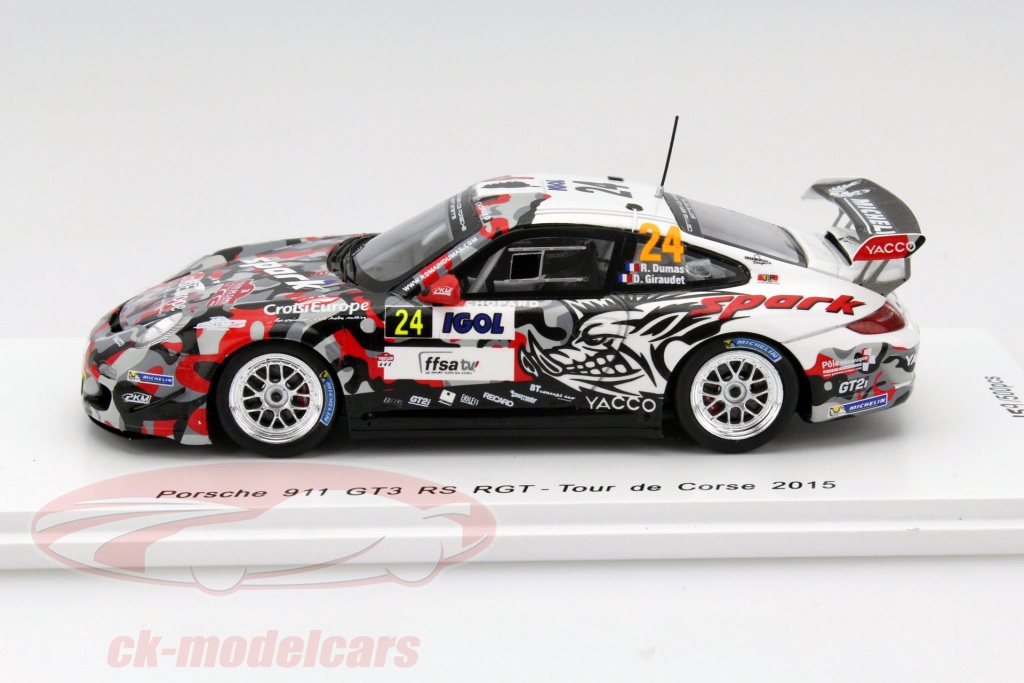 Spark 1:43 Porsche 911 (997) GT3 RS RGT #24 Tour de Corse 2015 Dumas ...