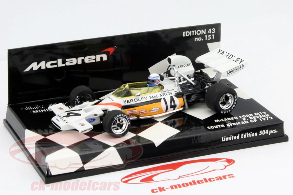 Minichamps 1:43 P. Revson McLaren Ford M19 #14 South African GP Formel ...