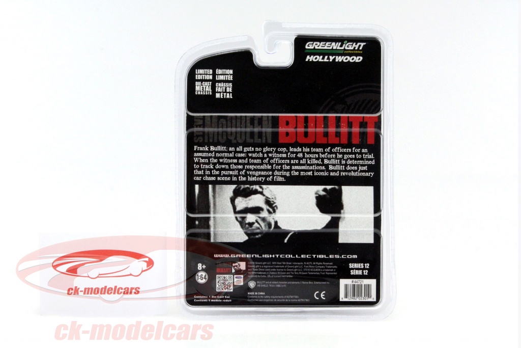 Greenlight 1:64 Ford Mustang GT out the Movie Bullitt 1968 dark green ...