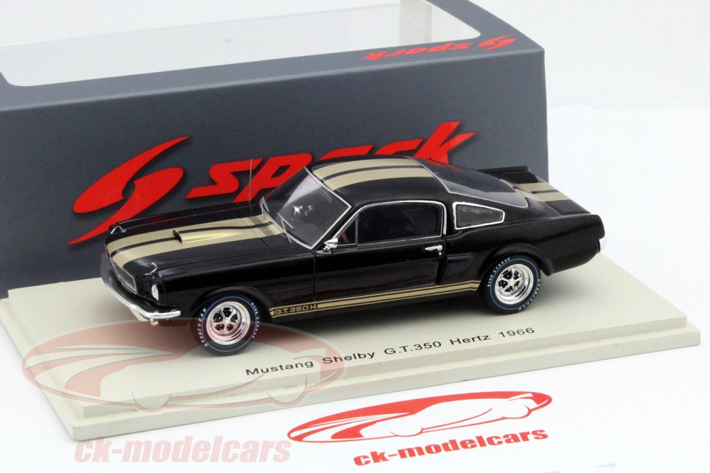 Spark 1:43 Mustang Shelby G.T.350 Hertz année 1966 noir / or S2637 ...