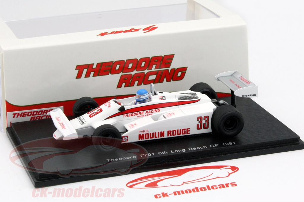 Spark 1:43 Patrick Tambay Theodore TY01 #33 USA GP formula 1 1981 S4317 ...