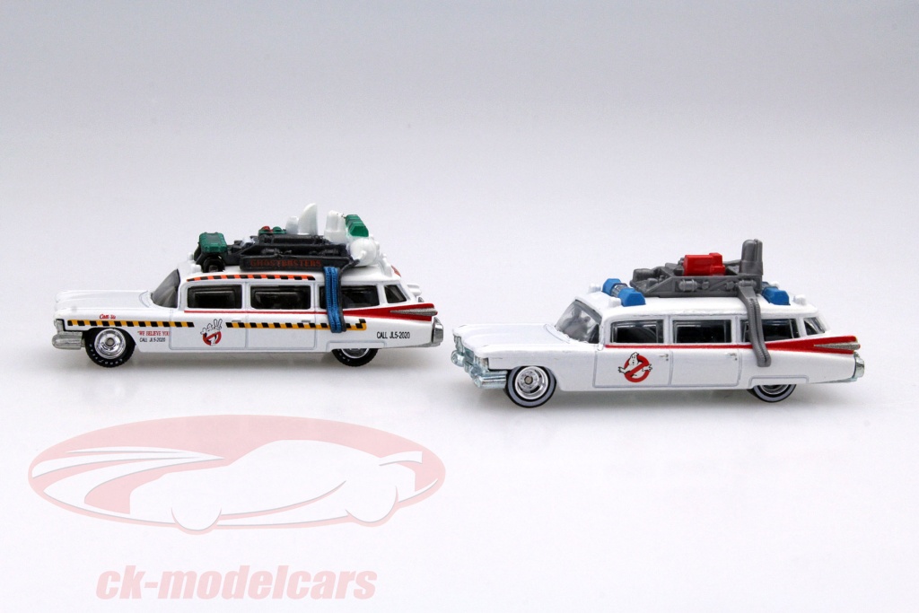 HotWheels 1:64 2-Car set Ghostbusters Ecto-1 e Ecto-1A 1984 DVG08 modello auto DVG08 887961368406