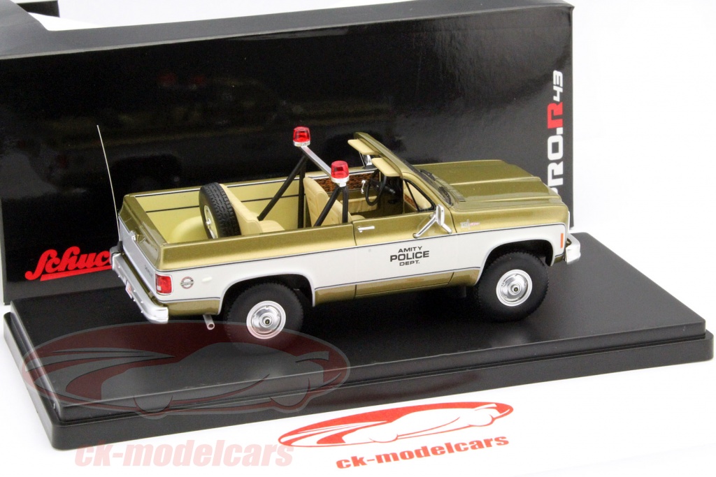 Schuco 1:43 Chevrolet Blazer Amity Police Department gold 450899700 ...