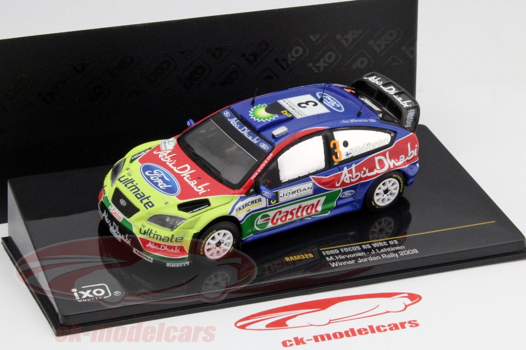 Ixo 1:43 Ford Focus RS WRC #3 Winner Jordan Rally 2008 Hirvonen ...