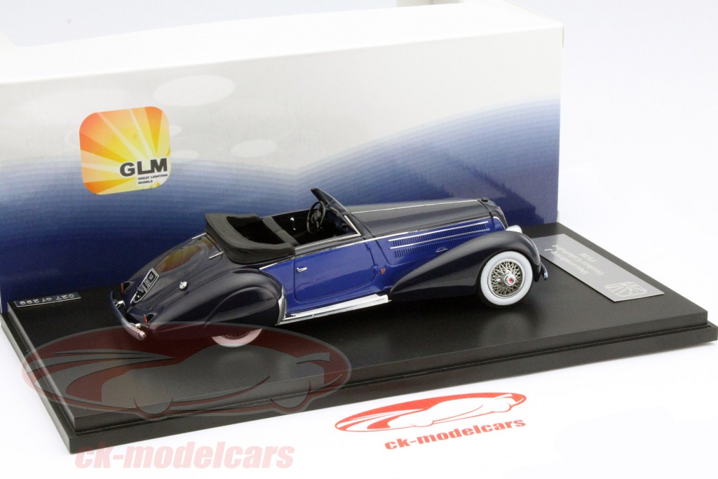 Matrix 1:43 Duesenberg J Graber Cabriolet Year 1930 blue / black GLM ...