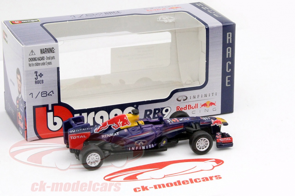 Bburago 1:64 Sebastian Vettel Red Bull RB9 #1 World Champion formula 1 ...