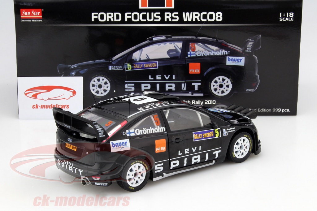 Sun Star Models 1:18 Ford Focus RS WRC08 #5 Rally Sweden 2010 Grönholm ...