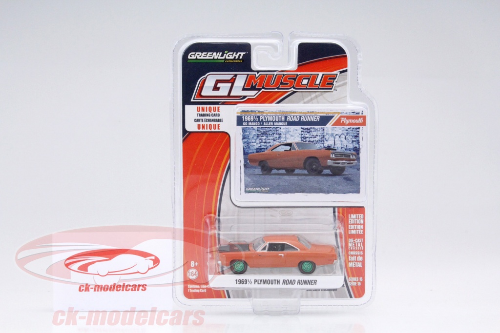 Greenlight 1:64 Plymouth Road Runner Baujahr 1969 orange / grün 13150 ...