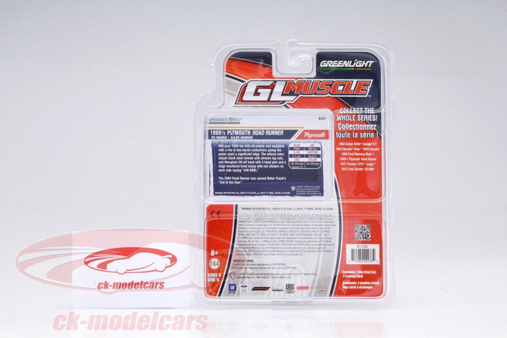 Greenlight 1:64 Plymouth Road Runner Year 1969 orange / green 13150 ...