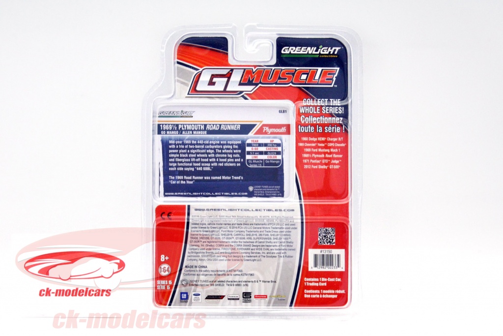 Greenlight 1:64 Plymouth Road Runner 年 1969 オレンジ 13150 モデル 車 13150 ...