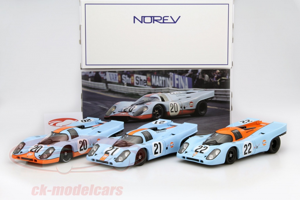 Norev 1:18 3-Car Set Porsche 917 K #20, #21, #22 24h LeMans 1970 CK30746 model car CK30746