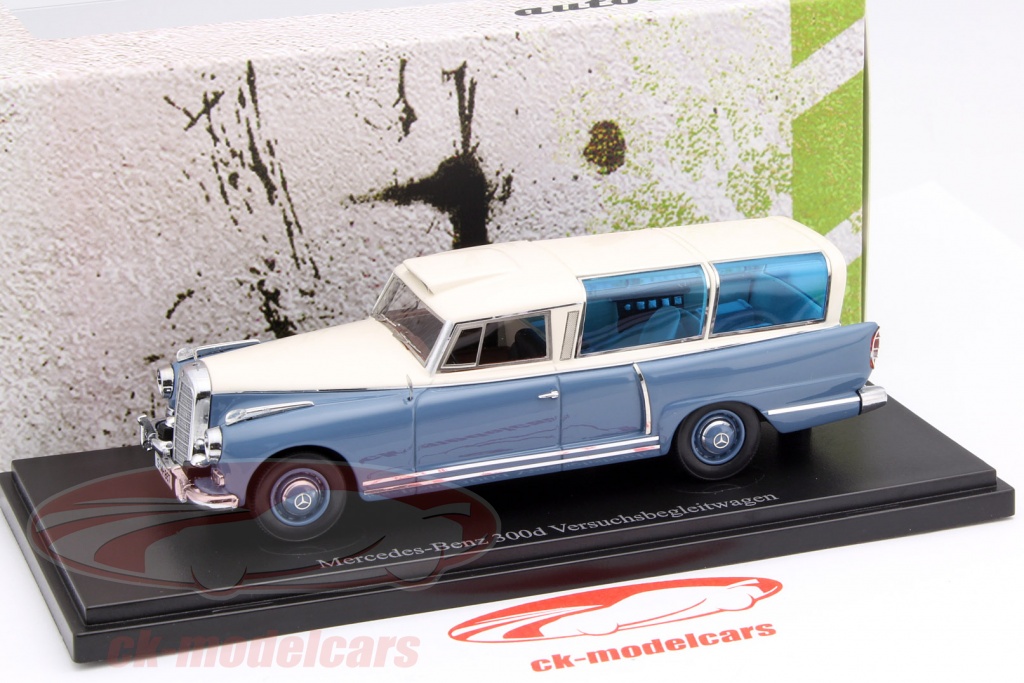 AutoCult 1:43 Mercedes-Benz 300D Versuchsbegleitwagen Baujahr 1960 blau ...