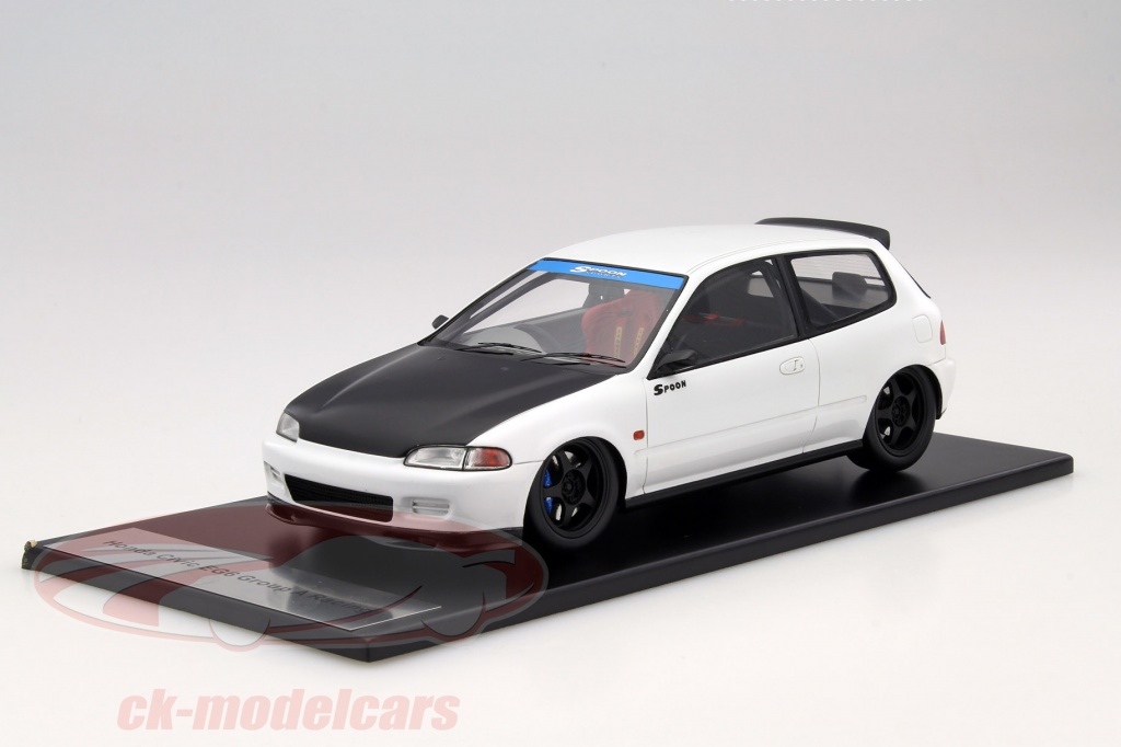 Tarmac Works 1:18 Honda Civic EG6 Spoon Group A racing white / mat ...