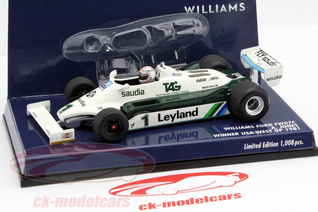 Minichamps 1:43 Alan Jones Williams FW07C #1 Winner USA GP formula 1 ...