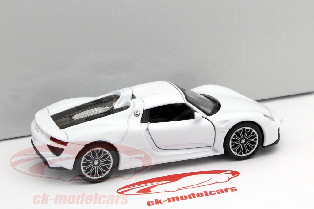 Welly 1:32 Porsche 918 Spyder Pullback white MAP01026116 model car ...