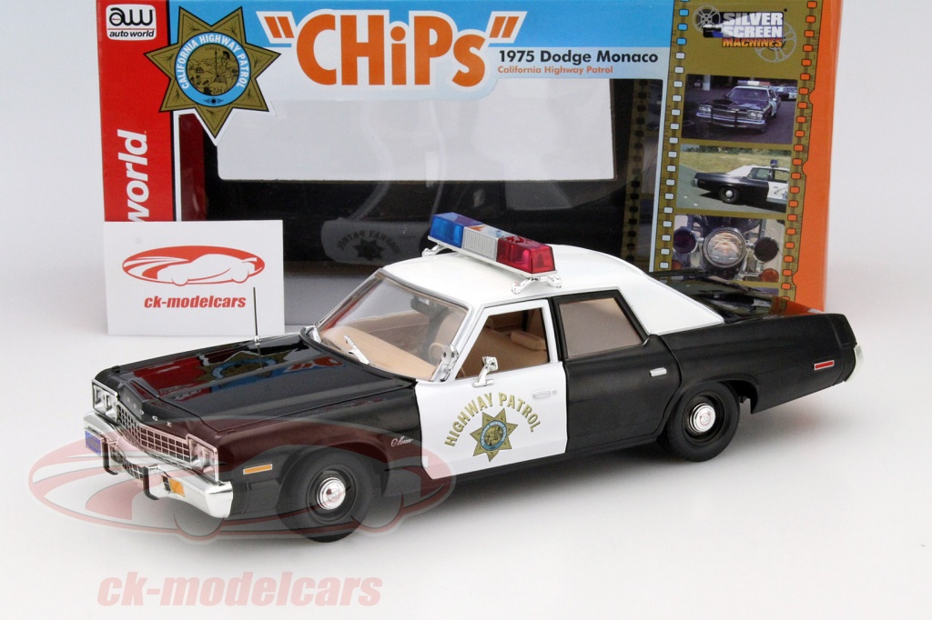 AutoWorld 1:18 Dodge Monaco California Highway Patrol Year 1975 white ...