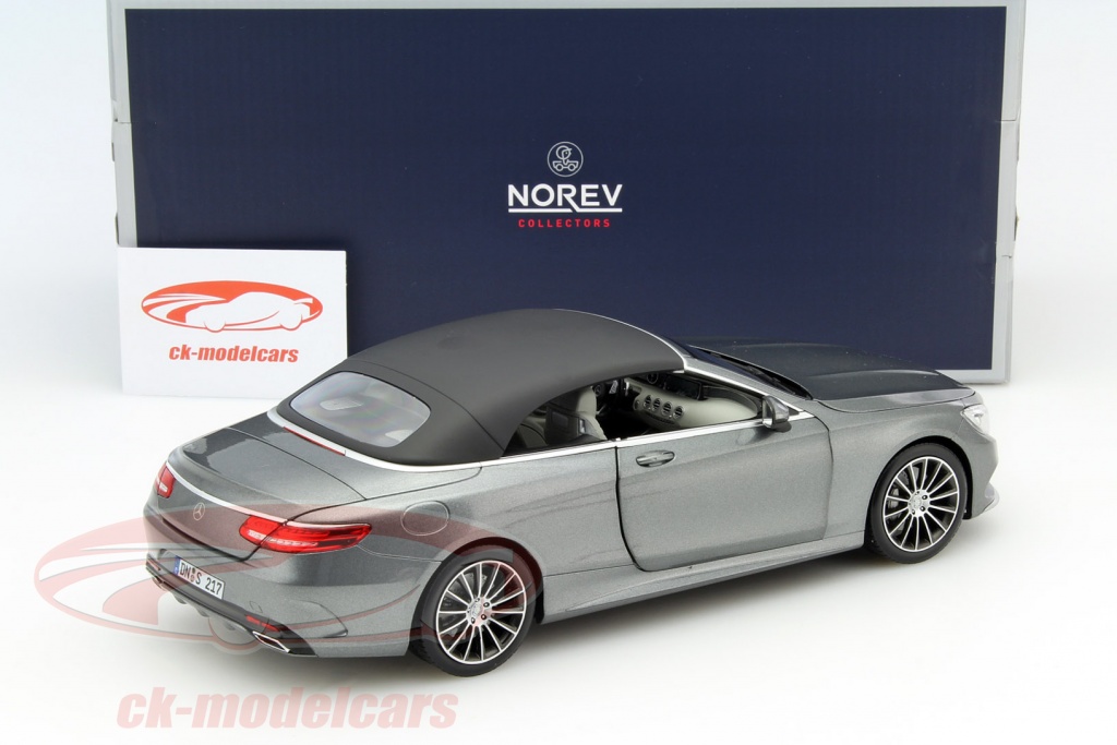 Norev 1:18 Mercedes-Benz S-Class Convertible année 2015 gris métallique ...
