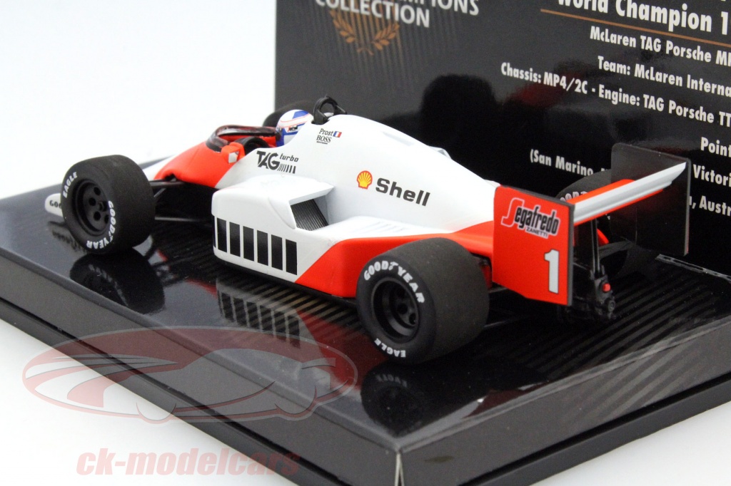 Minichamps 1:43 Alain Prost McLaren MP4/2C #1 World Champion formula 1 1986 436860001 model car ...