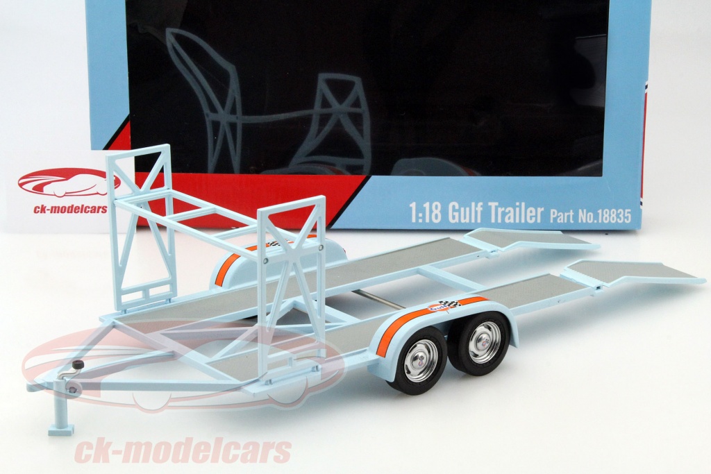 GMP 1:18 Trailer in Gulf paintwork for model cars in scale 18835 model ...
