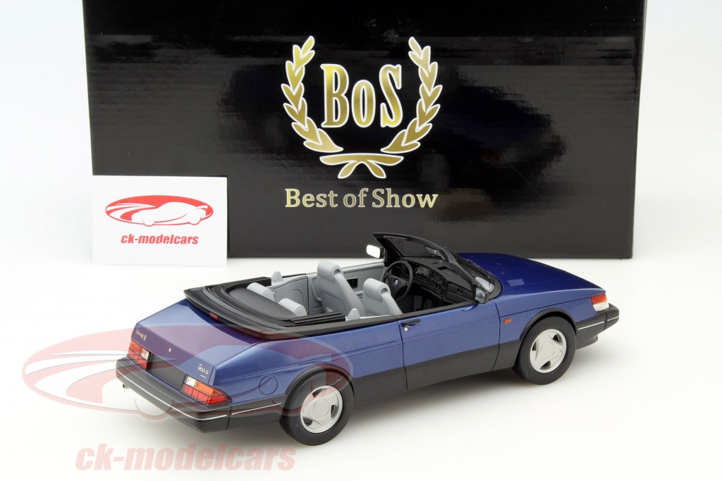 BoS-Models 1:18 Saab 900 S Convertible año 1987 azul BOS165 modelo ...