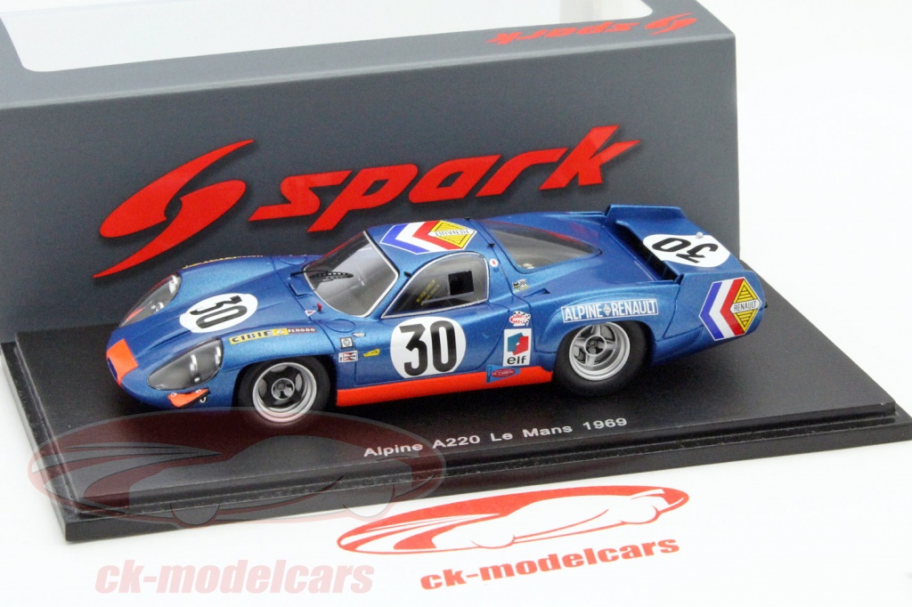 Spark 1:43 Alpine A220 #30 24h LeMans 1969 Andruet, Grandsire S4700 ...