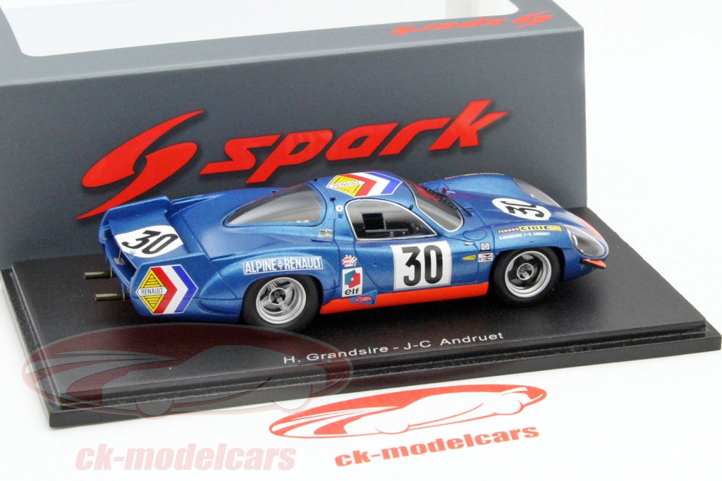 Spark 1:43 Alpine A220 #30 24h LeMans 1969 Andruet, Grandsire S4700 ...