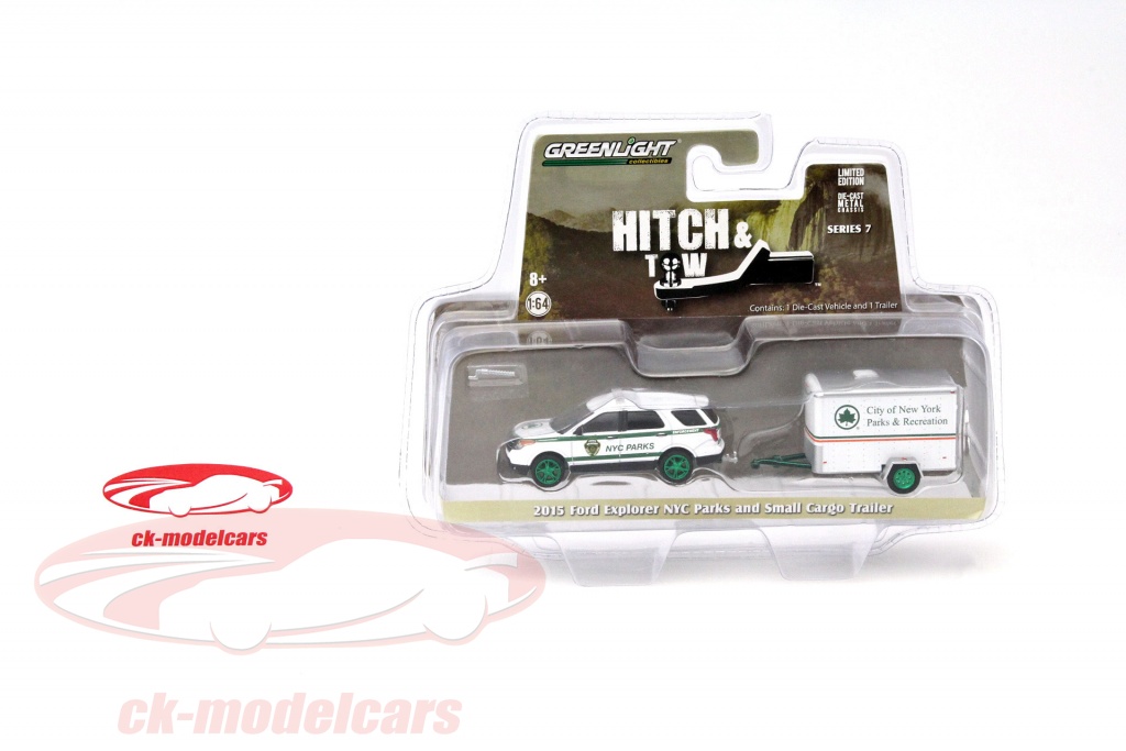 Greenlight 1:64 Ford Explorer NYC Parks and Small Cargo Trailer grün ...